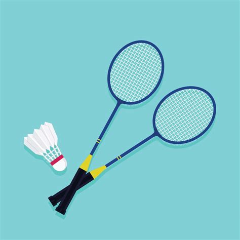 Badminton Racquet Or Racket With Shuttlecock Vector Illustration