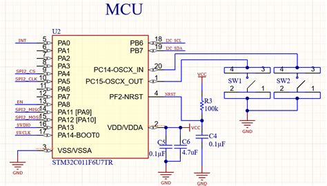 Stm32c011f6u7 Mcu Schematic Reset And Programming