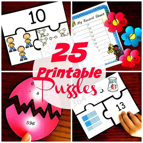 25 Free Math Puzzles With Answer Key Elementary Printable