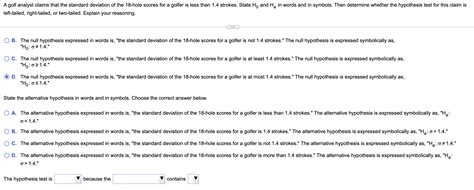 Solved Left Tailed Right Tailed Or Two Tailed Explain