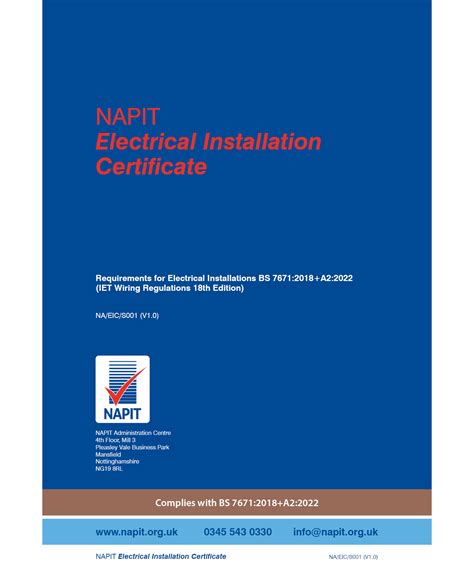 Electrical Installation Certificate Single Signature Naeics001 Electrical Installation Certificate Single Signature Naeics001