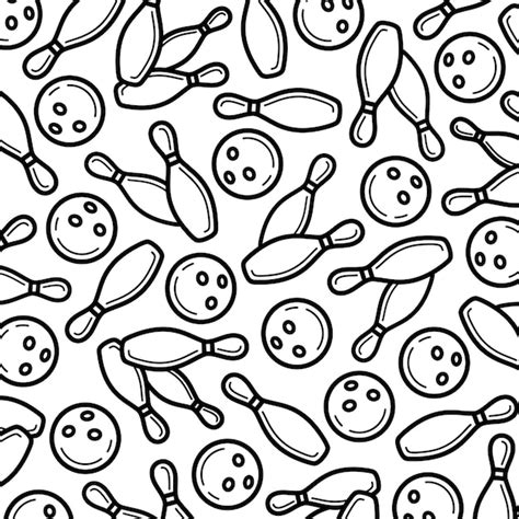 Premium Vector Bowling Pattern Background Set Collection Icon Bowling