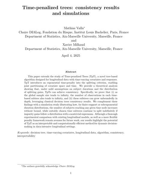 Pdf Time Penalized Trees Consistency Results And Simulations