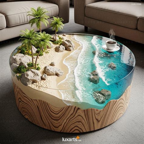 Epoxy Beach Scene Coffee Table Stunning Coastal Design For Your Home