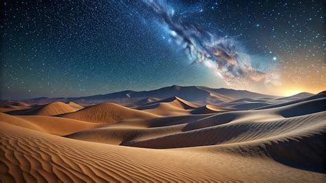 The Desert At Night With Stars And Milky Way Premium Ai Generated Image