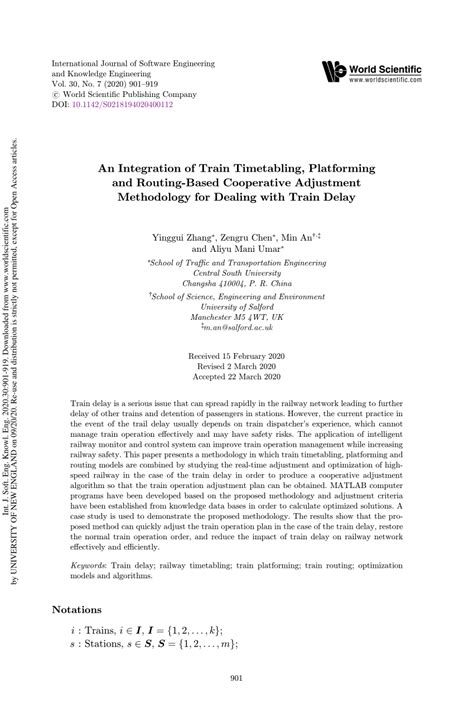 Pdf An Integration Of Train Timetabling Platforming And Routing Based Cooperative Adjustment