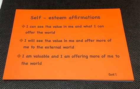 Self Esteem Flash Cards Positive Affirmations Printed On Bright Orange