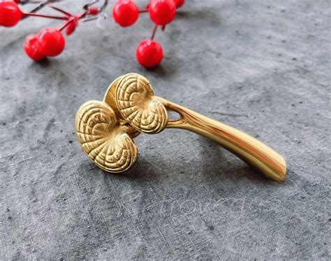 Solid Brass Mushroom Drawer Pull Modern Style Decorative Dresser Knob Drawer Handles Cabinet