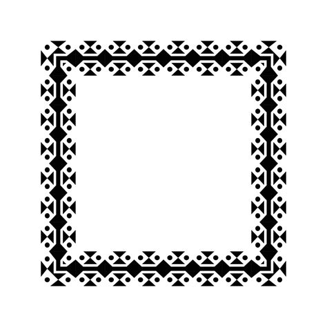 Ornamental Geometric Square Border Pattern Design With Symmetrical Ornamental Geometric Square Border Pattern Design With Symmetrical