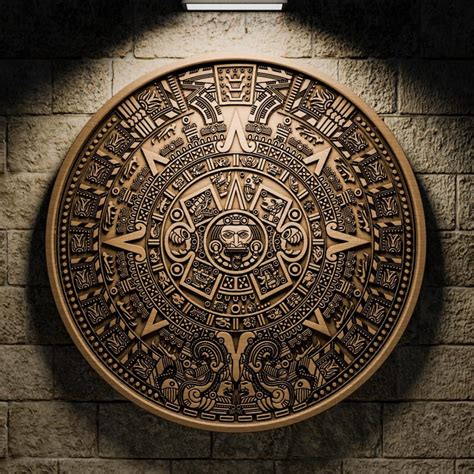3d Stl Design Aztec Calendar Bas Relief Cnc Routers 3d Printing