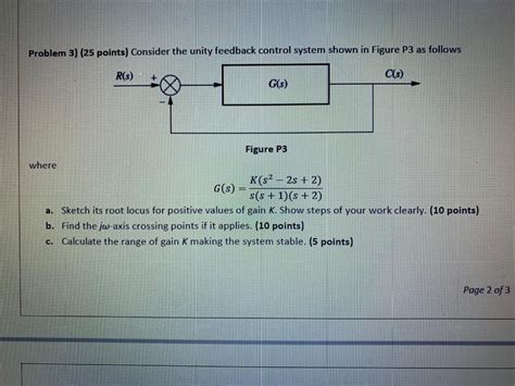 Solved Problem Points Consider The Unity Feedback Chegg