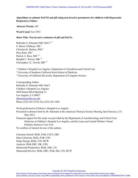 pdf algorithms to estimate paco2 and ph using non invasive rc