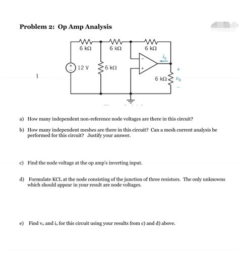 Solved Problem 2 Op Amp Analysis A How Many Independent