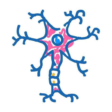 Neuron Structure Neuroscience Neurology Icon Doodle Illustration