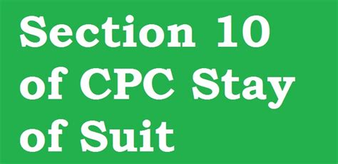 Section 10 Of CPC Stay Of Suit In Law Law Ki Dunya