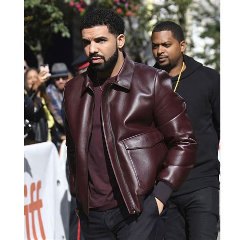 Bomber Aubrey Graham Drake Maroon Leather Jacket Jackets Masters