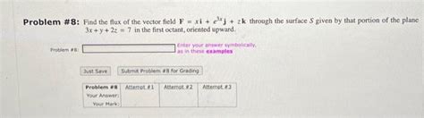 Solved Problem 8 Find The Flux Of The Vector Field Chegg Com