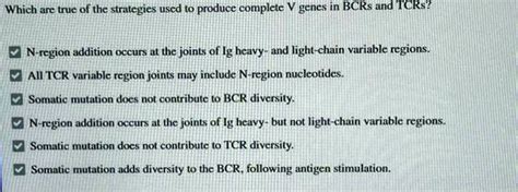 Texts Which Are True Of The Strategies Used To Produce Complete V Genes