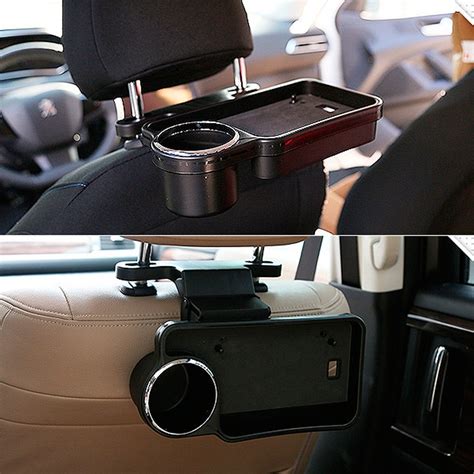 차량용 헤드레스트 폴딩 컵홀더 트레이 온채널