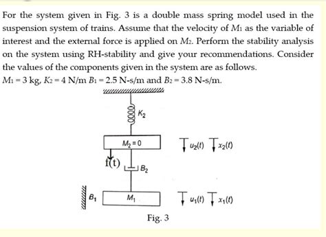 Solved For The System Given In Fig 3 Is A Double Mass