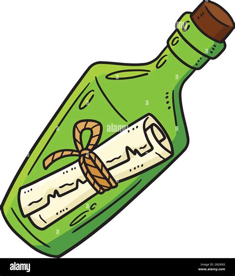 Message In A Bottle Cartoon Colored Clipart Stock Vector Image Art Alamy