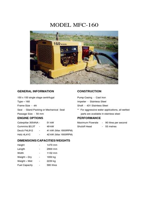 Mfc 160 Multiflo Pump Specifications Pdf