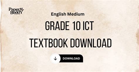 Grade 10 Ict Textbook English Medium Pdf Download Paperbuddy
