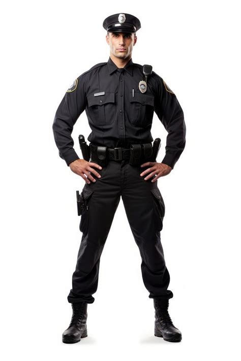 Cop Officer Adult White Background Premium Image By