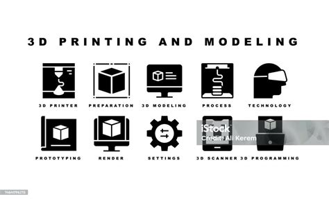 인쇄 모델링 3d 프린터 스캐너 프로그래밍 아이콘 0명에 대한 스톡 벡터 아트 및 기타 이미지 0명 3d 스캔 3차원 인쇄 Istock