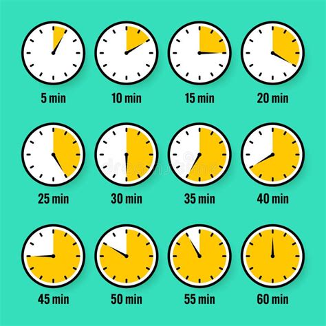 Stopwatch Icons Colorful Simple Chronometer Time Counter With Dial
