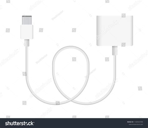 Realistic Vector Illustration Usb Type C Multiport Stock Vector Royalty Free
