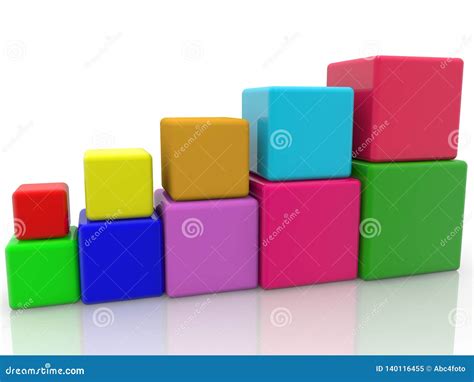 Colorful Cubes In Different Sizes Stock Illustration Illustration Of