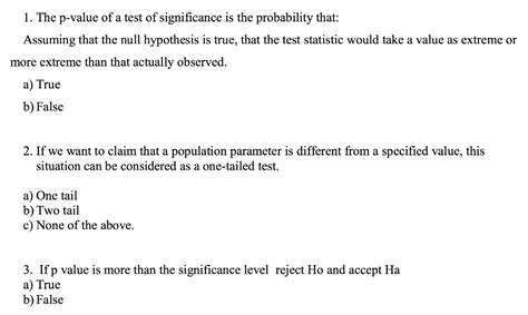 Solved The P Value Of A Test Of Significance Is The Chegg Com