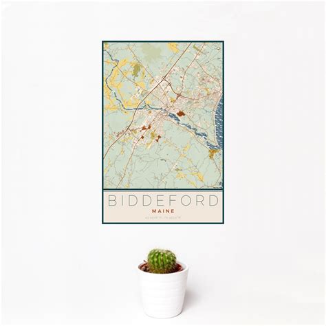 Biddeford Maine Map Print In Woodblock — Jace Maps