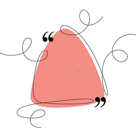 Triangle Quote Frame Speech Bubble Line Art Continuous Black Lines With Quotation Marks Hand