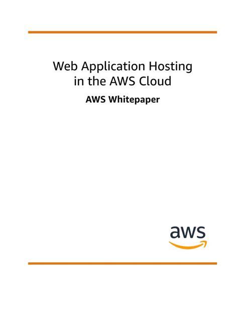 web application hosting in the aws cloud aws whitepaper web application
