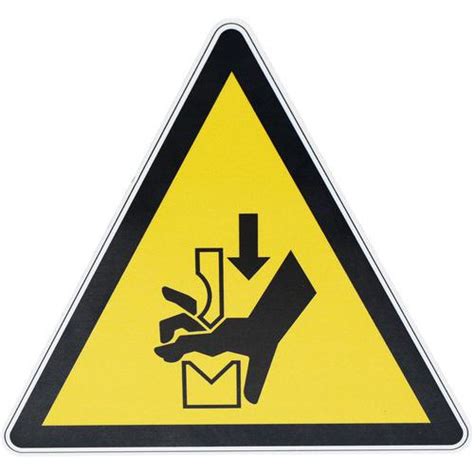 Señal Cuadrada De Peligro De Aplastamiento De Manos Aluminio
