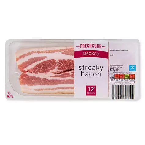 Smoked Streaky Bacon Rashers 12 Pack Aldi Uk