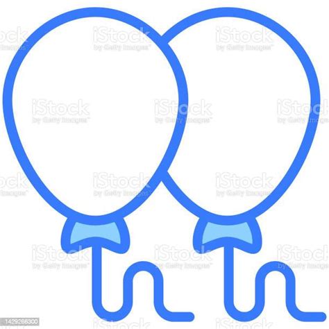 풍선 벡터 파란색 윤곽선 아이콘입니다 힌두교 축제 힌두교 축하 아이콘 개념에 대한 스톡 벡터 아트 및 기타 이미지 개념 개념과 주제 귀여운 Istock