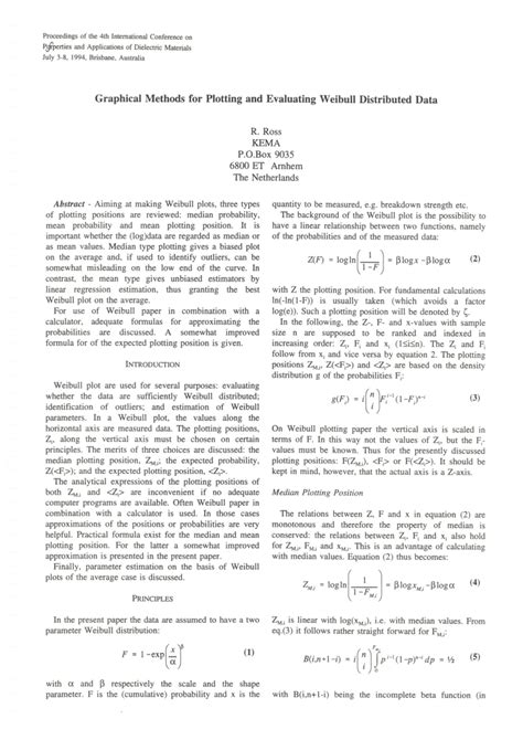 pdf graphical methods for plotting and evaluating weibull distributed