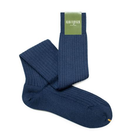 Rich Navy Wool Over The Calf Socks — Alan Flusser Custom