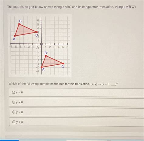 Solved The Coordinate Grid Below Shows Triangle Abc And Its Image