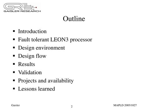 Ppt Fpga Design Using The Leon3 Fault Tolerant Processor Core Powerpoint Presentation Id482313