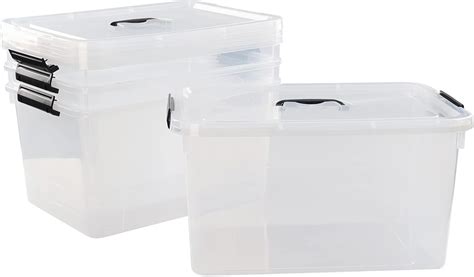 Bblina 18 Quart Clear Plastic Storage Boxes 4 Pack Storage