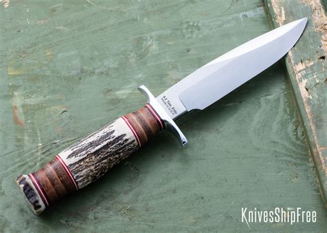 Blackjack Knives Model 16 Jet Pilot Survival Leather And Sanbar Stag 12