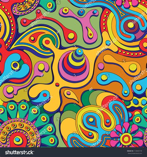 Psychedelic Seamless Pattern Stock Vector 114843178 Shutterstock