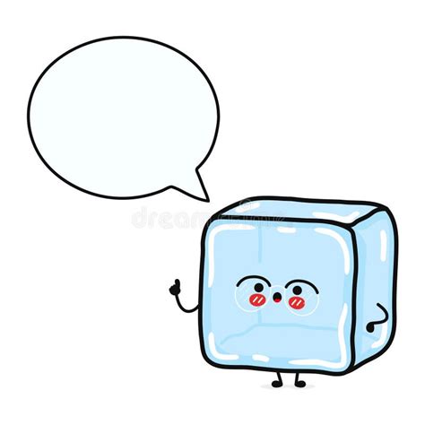 Cute Ice Cube Sticker Character Vector Hand Drawn Cartoon Kawaii Character Illustration Icon