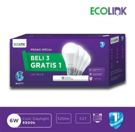Promo Lampu Led Bulb Ecolink Pack Ecolink Paket Watt Watt Diskon Di Seller