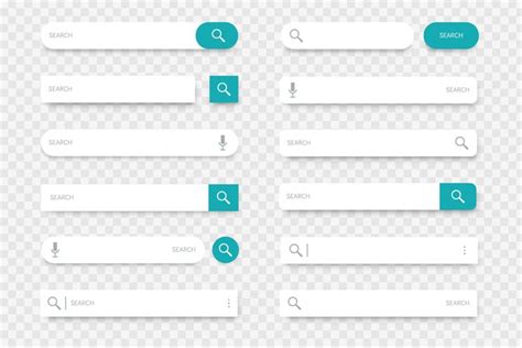 search bar input lines with find buttons magnifier and mic