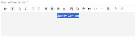 How To Enable Justify In Texteditor Frappe Ui Frappe Forum